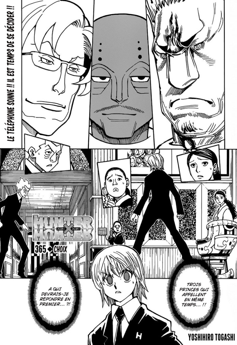 Scan Hunter X Hunter Chapitre 365 : Le Choix - Page 1 sur ScanVF.Net