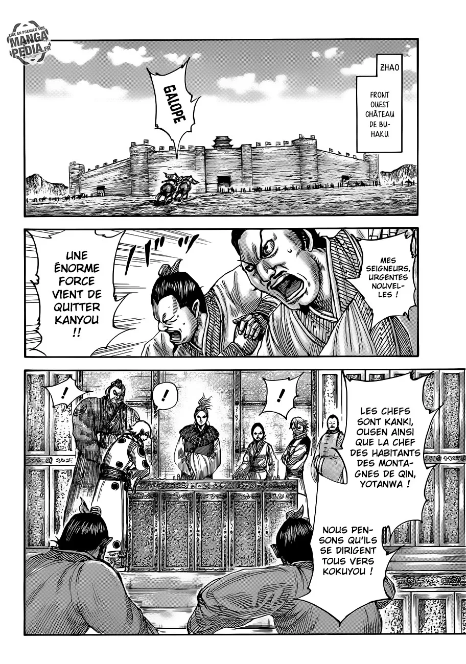 Scan Kingdom Chapitre 500 : Les soldats se dirigent vers le champs de ...