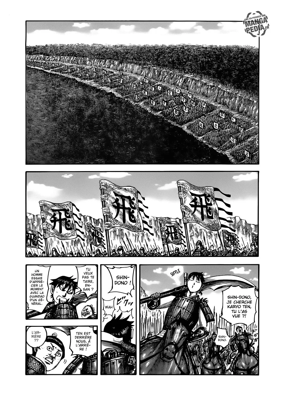 Scan Kingdom Chapitre 500 : Les soldats se dirigent vers le champs de ...