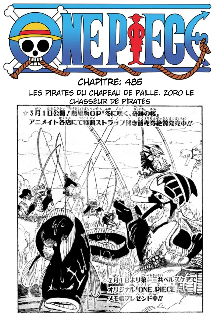 Scan One Piece Chapitre 485 : Chapeau de Paille Pirates : Zoro le ...